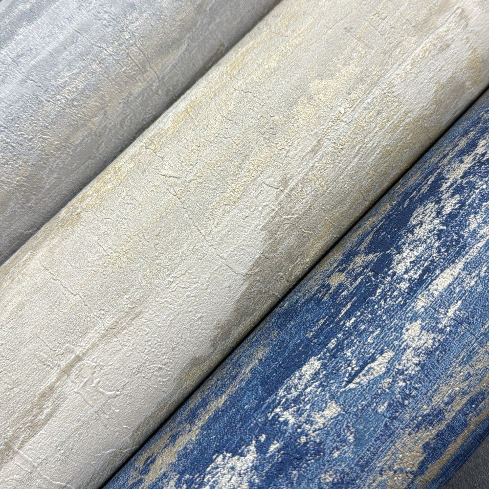 Arcadia Texture Blue & Metallic Gold Wallpaper A68102 | A68102