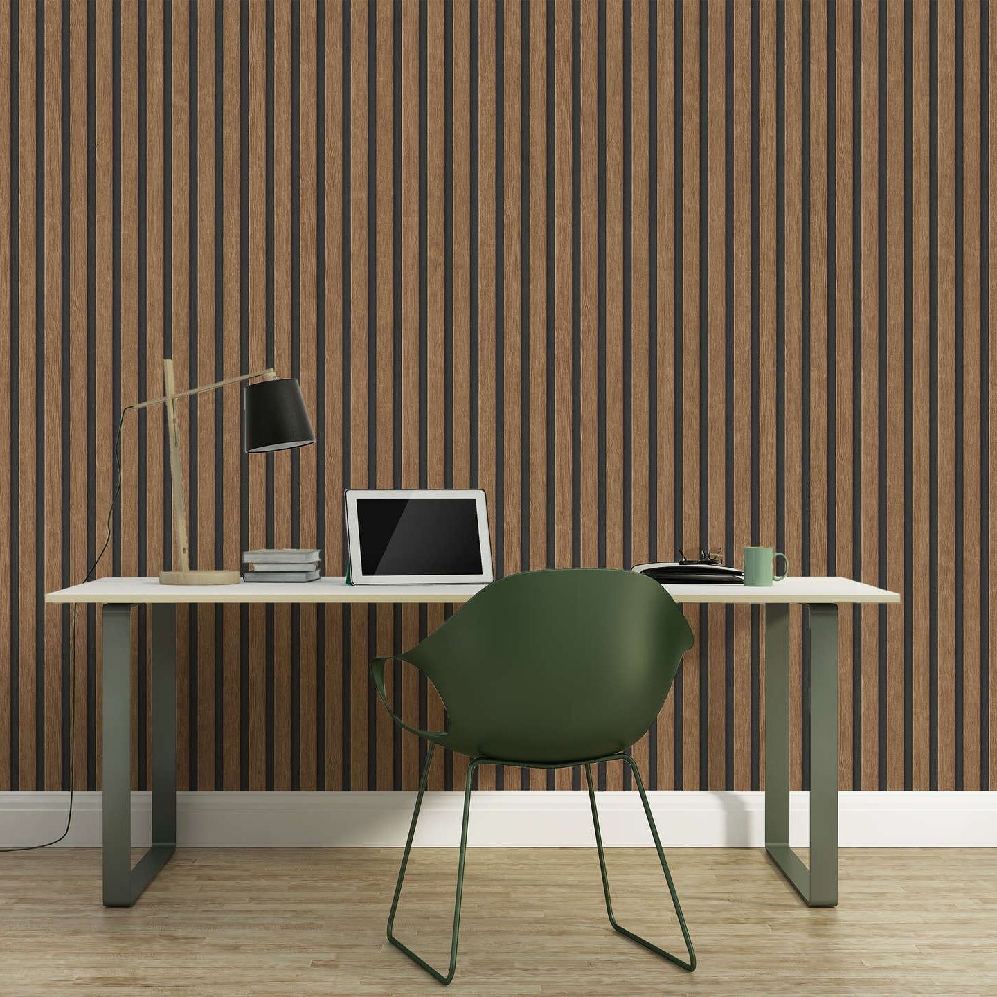 Acoustic Panels AS Creation Black Wooden Slats Wallpaper | 39109-8