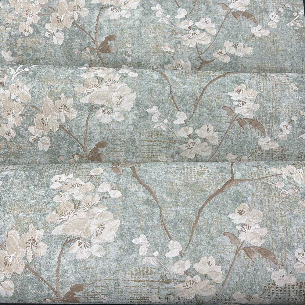 Anethe Blossom Sage Green & Cream Paul Moneypenny Collection Wallpaper ...