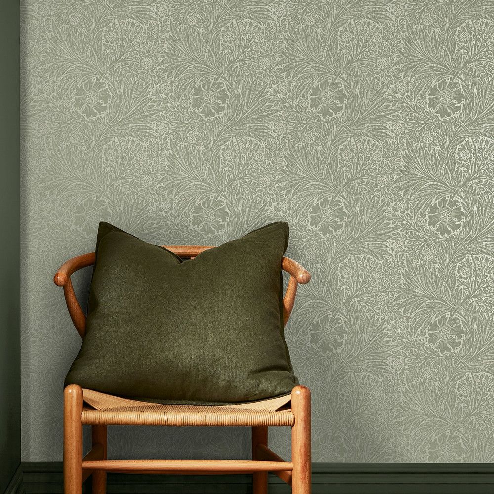 Marigold Sage Willow Leaves Wallpaper | William Morris | 124256