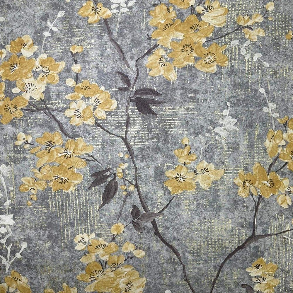 Anethe Blossom Charcoal & Ochre Paul Moneypenny Wallpaper | 196401