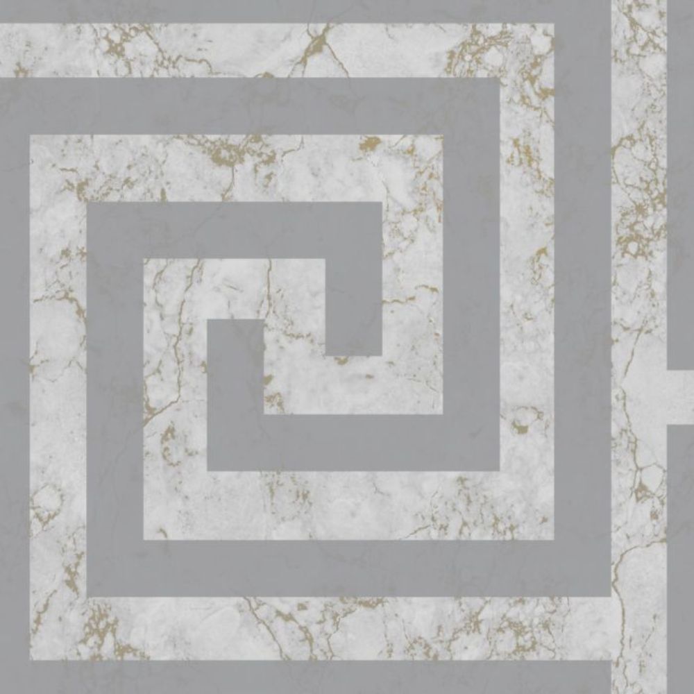 Athena Greek Marble Grey | Grey Marble Geometric Wallpaper | 4018