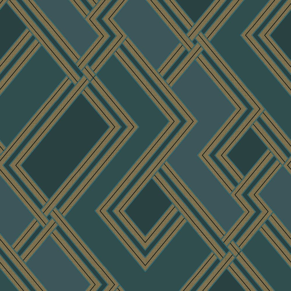 Fabric Geo Teal | Dark Teal Wallpaper | 177504