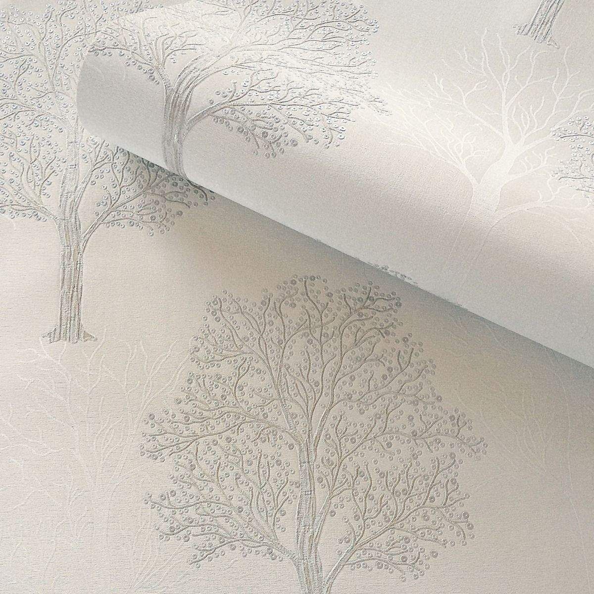 Ornella Tree's Grey Holden Opus Italian Heavy Vinyl Wallpaper 35253 | 35253