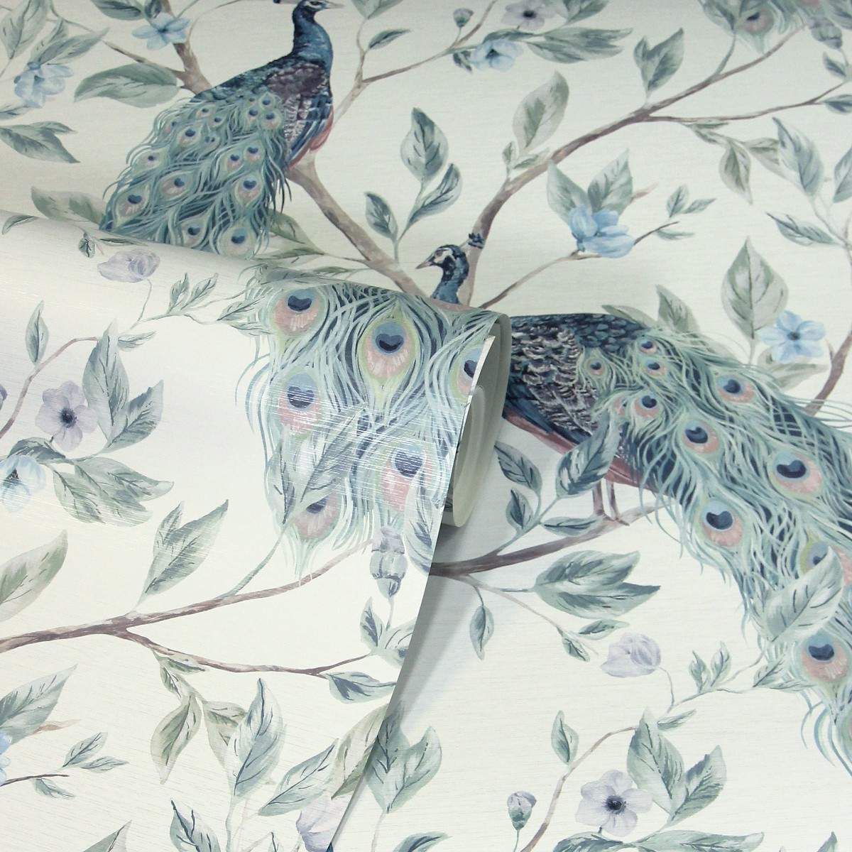 Keeka Bird Mint Blue Peacock | Arthouse Blue Peacock Wallpaper | 923708