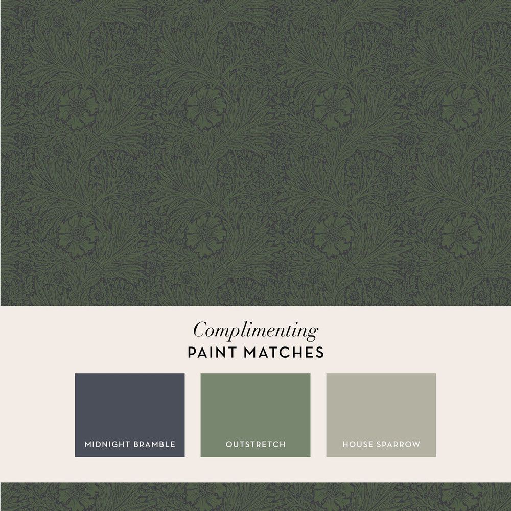 Marigold Green Willow Leaves Wallpaper | William Morris | 124255