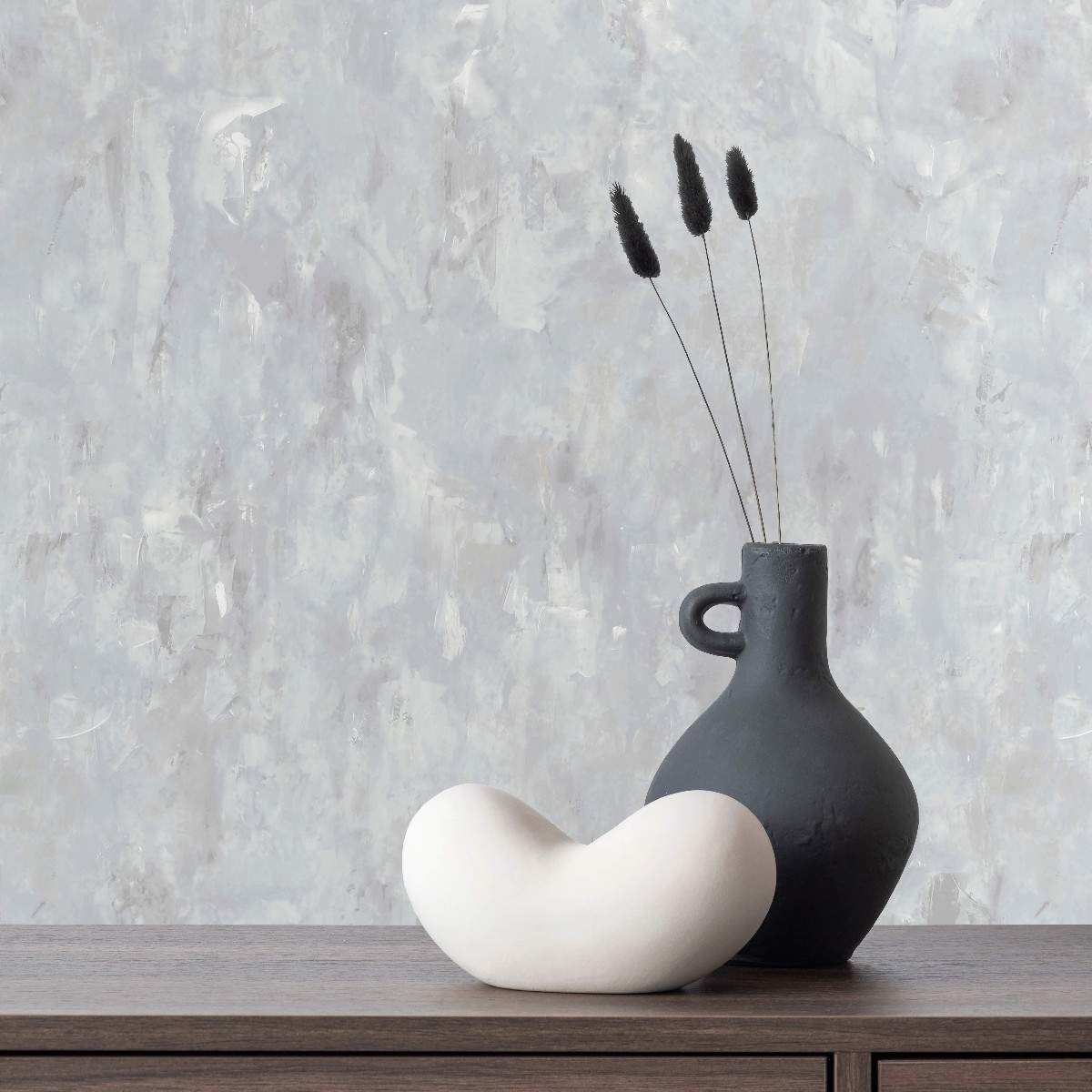 Camilla Plain Grey Textured Plaster Effect Wallpaper 198403 | 198403