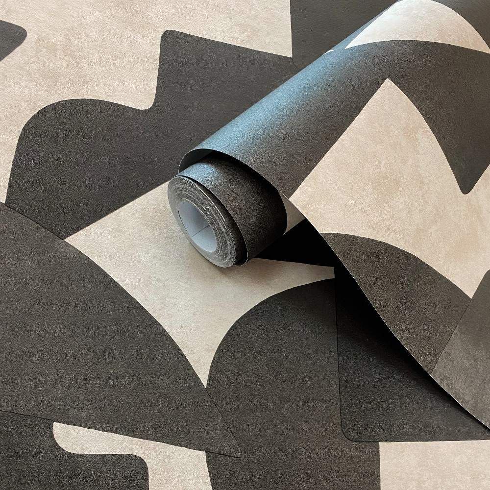 Abstract Angles Cream & Charcoal Wallpaper 13741 | 13741