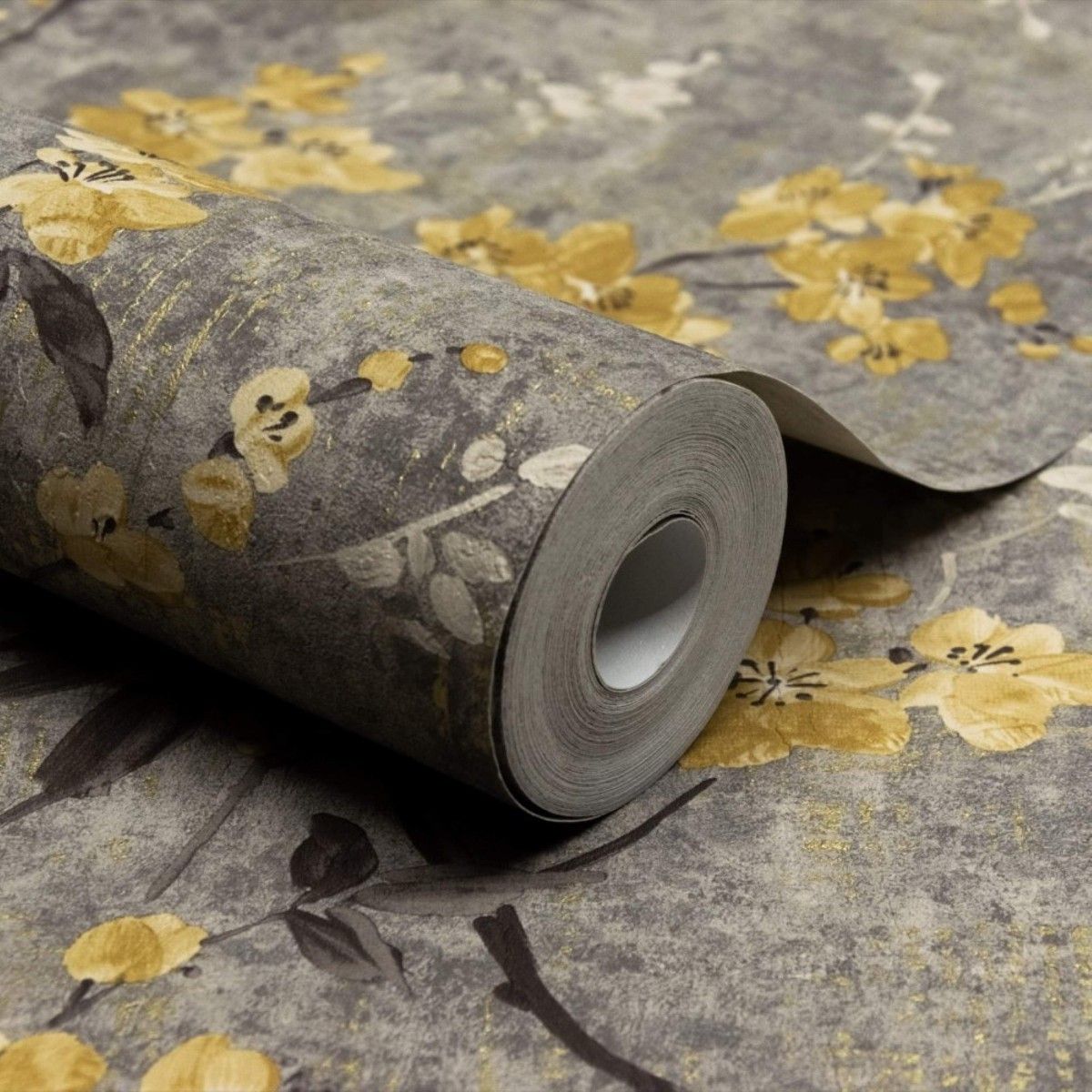Anethe Blossom Charcoal & Ochre Paul Moneypenny Wallpaper | 196401