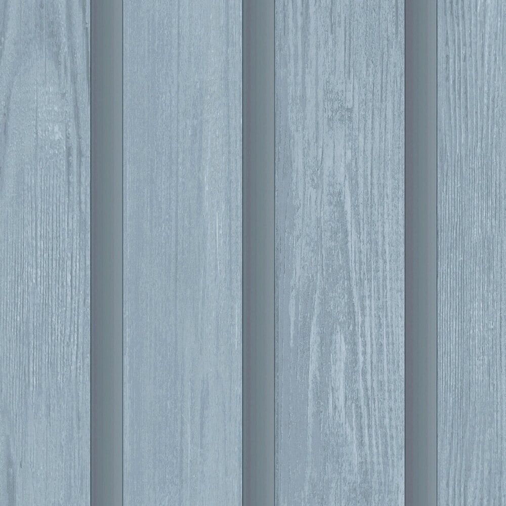 Realistic Wood Slats Wallpaper Blue | Holden Decor | 13302