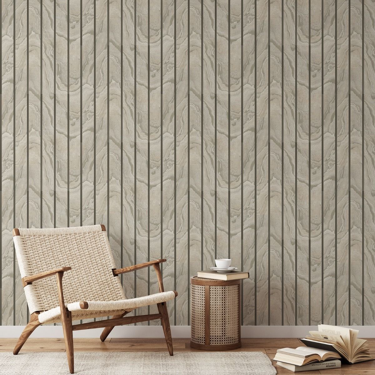 Wood Grain Panel Natural Wallpaper 193501 | 193501