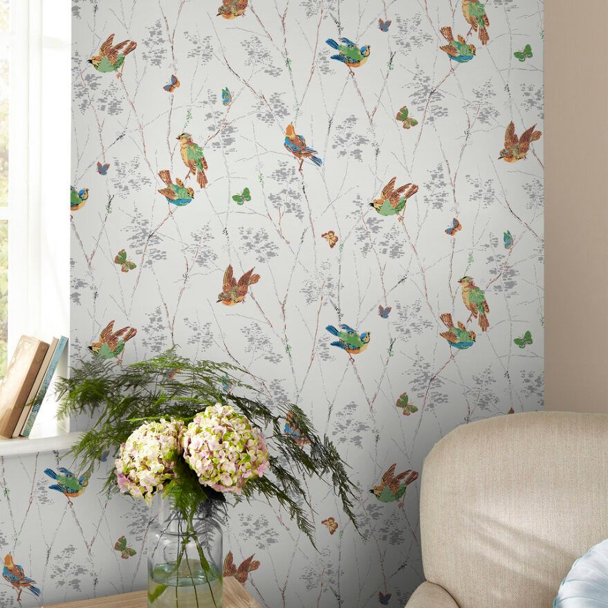 Aviary British Countryside Birds & Butterflies Natural Laura Ashley ...