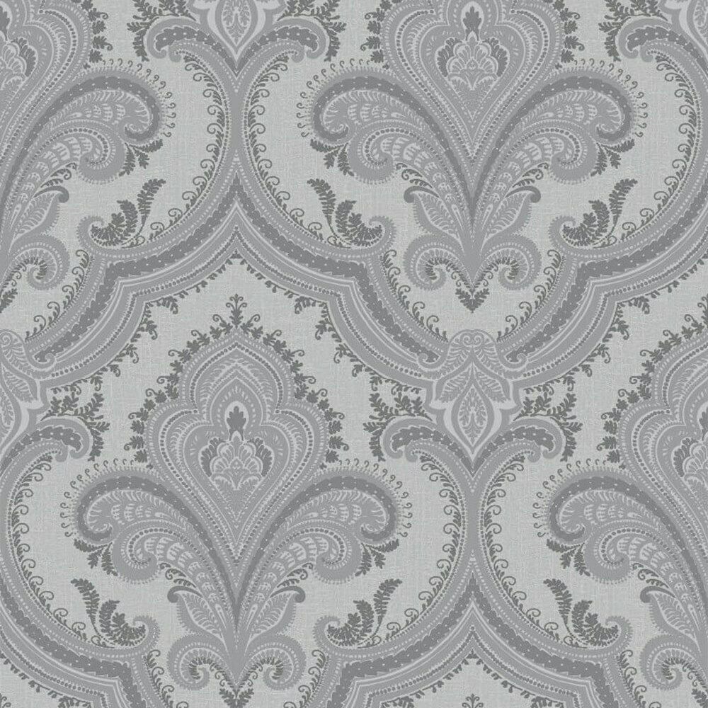 Sassari Damask Silver | Silver Damask Wallpaper | 520316