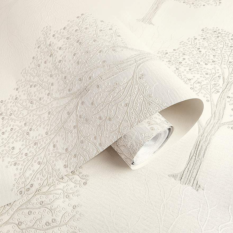 Ornella Tree's Cream Holden Opus Italian Heavy Vinyl Wallpaper 35250 ...