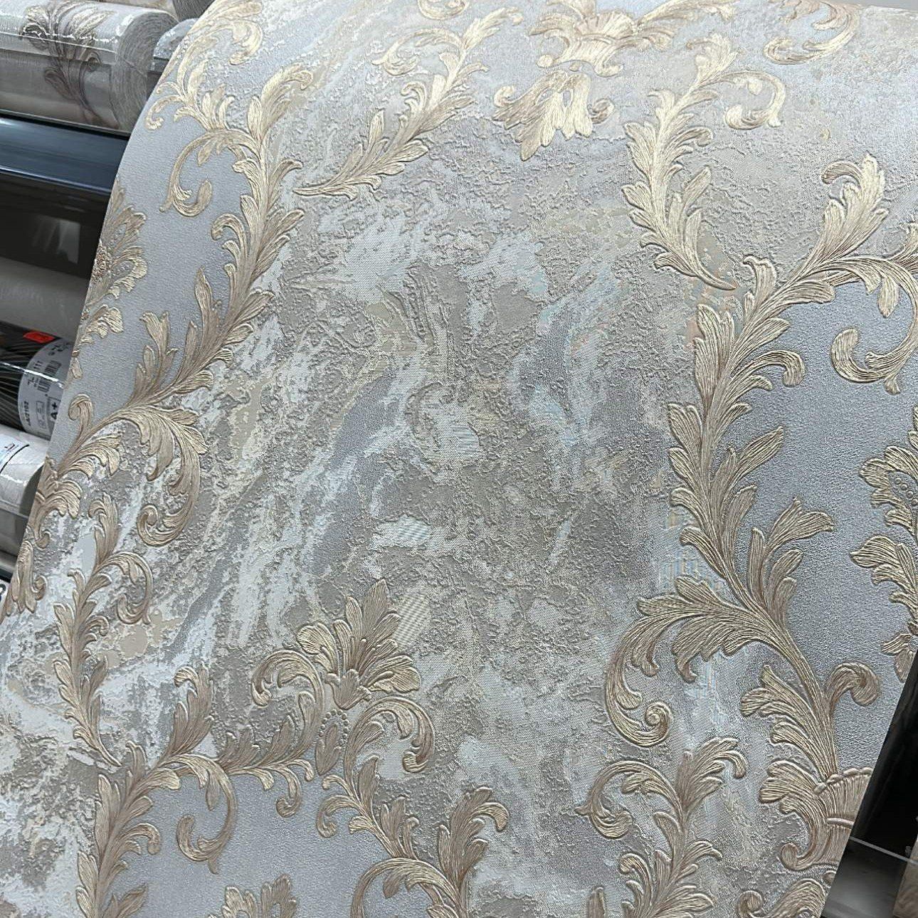 Sienna Damask Beige Vasari Italian Luxury Vinyl Wallpaper 534368 | 534368