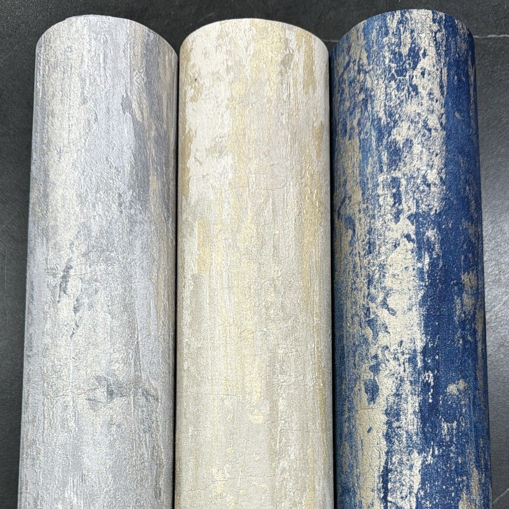 Arcadia Texture Blue & Metallic Gold Wallpaper A68102 | A68102