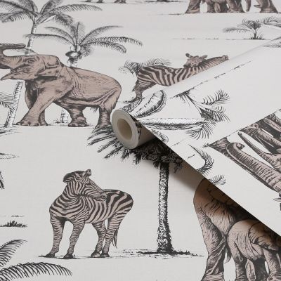 Fresco Kenya Safari Rose Gold Animal Wallpaper | Graham & Brown | 119156