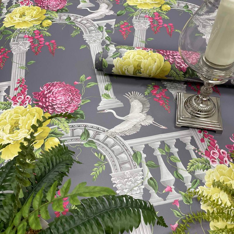 Corinthia Archway Charcoal Wallpaper 240 | 240