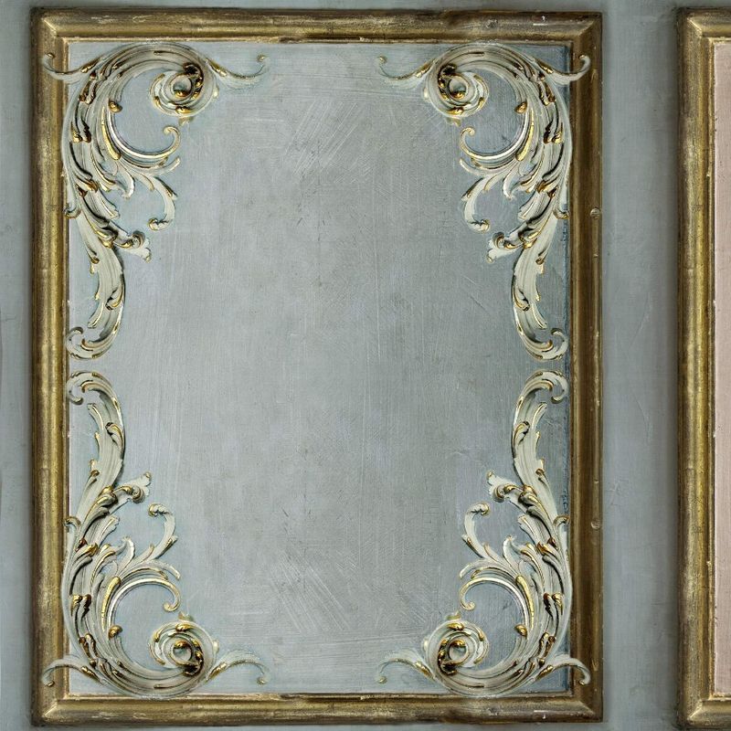 Rococo Panel Grey & Metallic Gold Paul Moneypenny Wallpaper | 191501