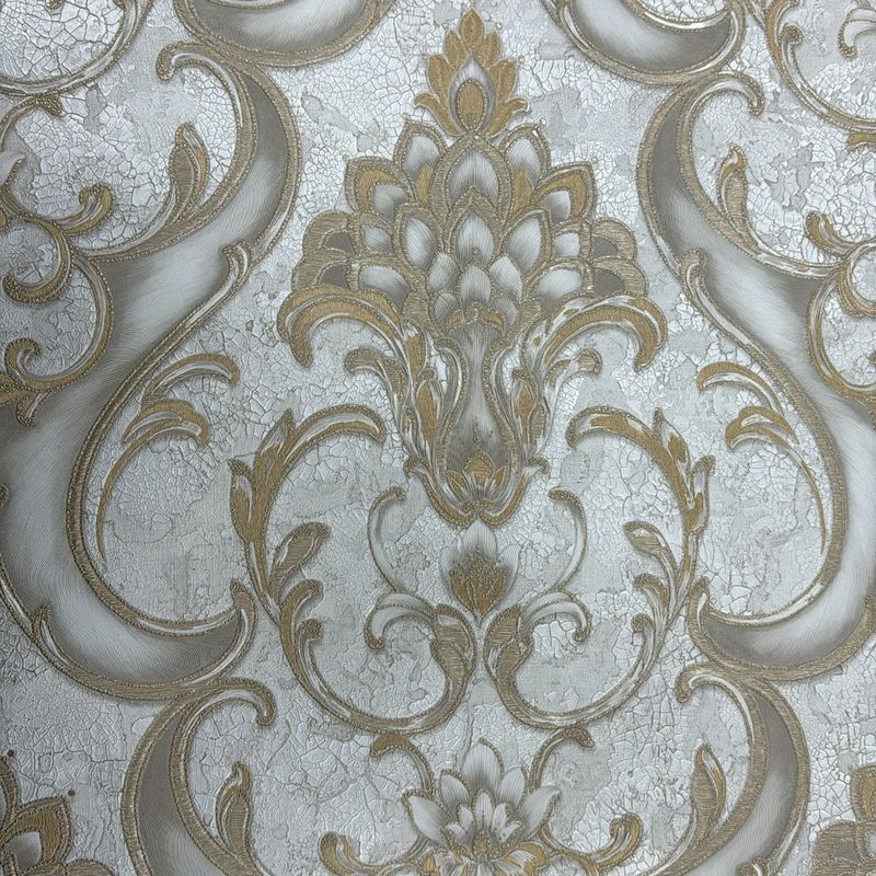 Sonta Damask Gold & Cream Italian Vinyl Wallpaper by Vasari 539769 | 539769