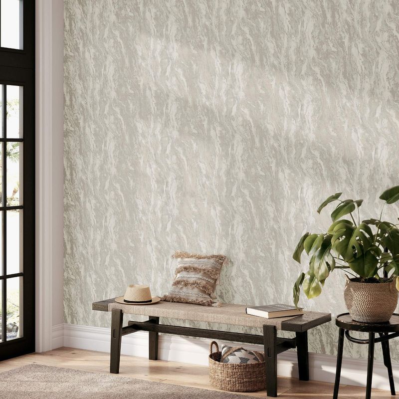 Marble Luxe Textured Soft Metallic Silver Wallpaper 299101 | 299101