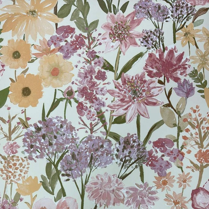 Wildflowers Meadow Cream & Pink Floral Wallpaper A61603 | A61603